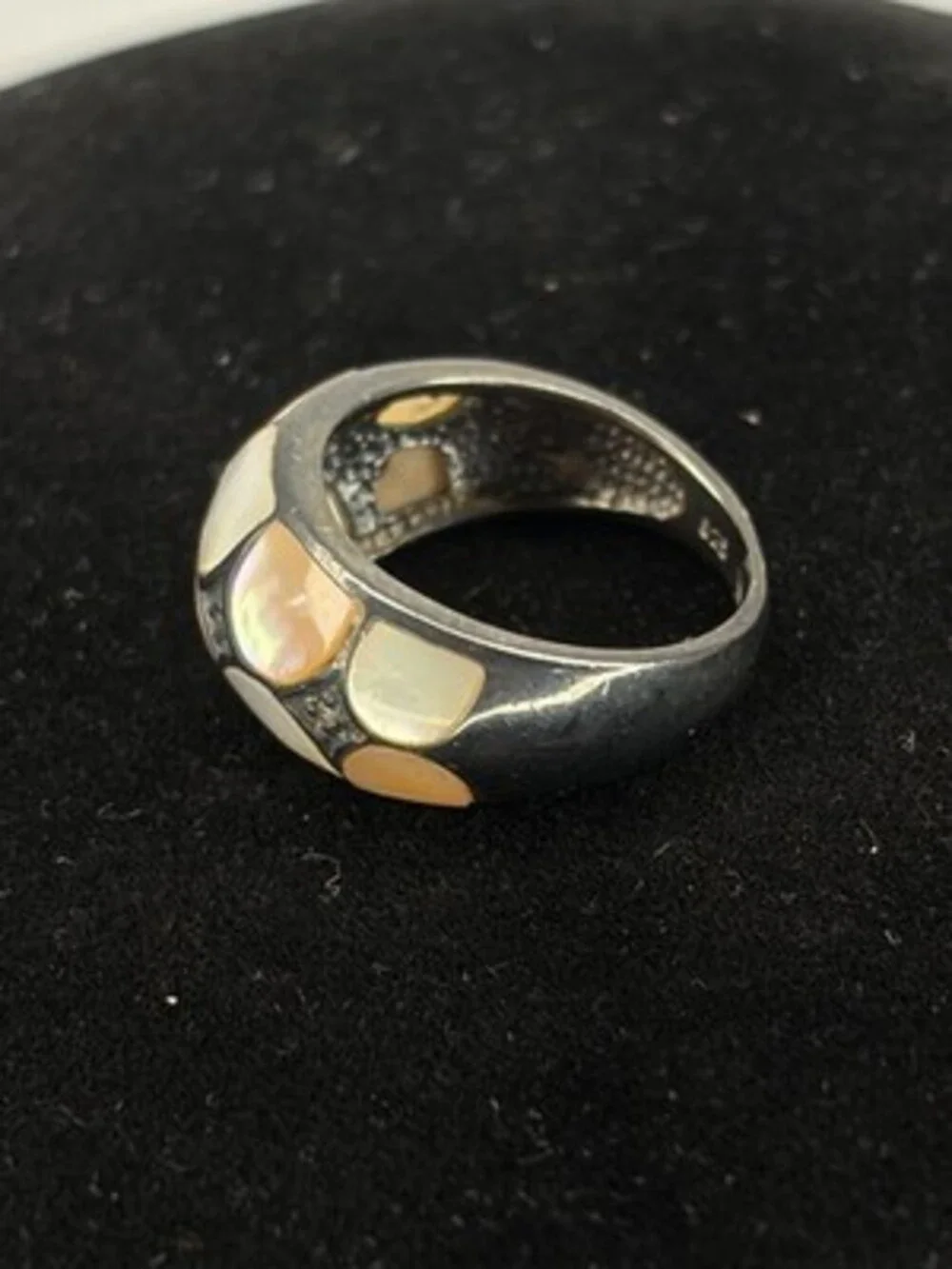 Unbranded | Jewelry | 925 Sterling Silver Mother Of Pearl Dome Ring Sz ...